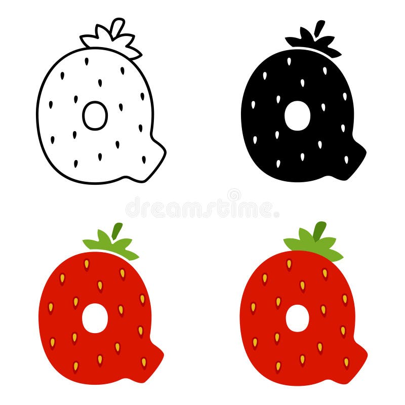 Alphabet Q in Flat Style Isolated Stock Vector - Illustration of poster ...