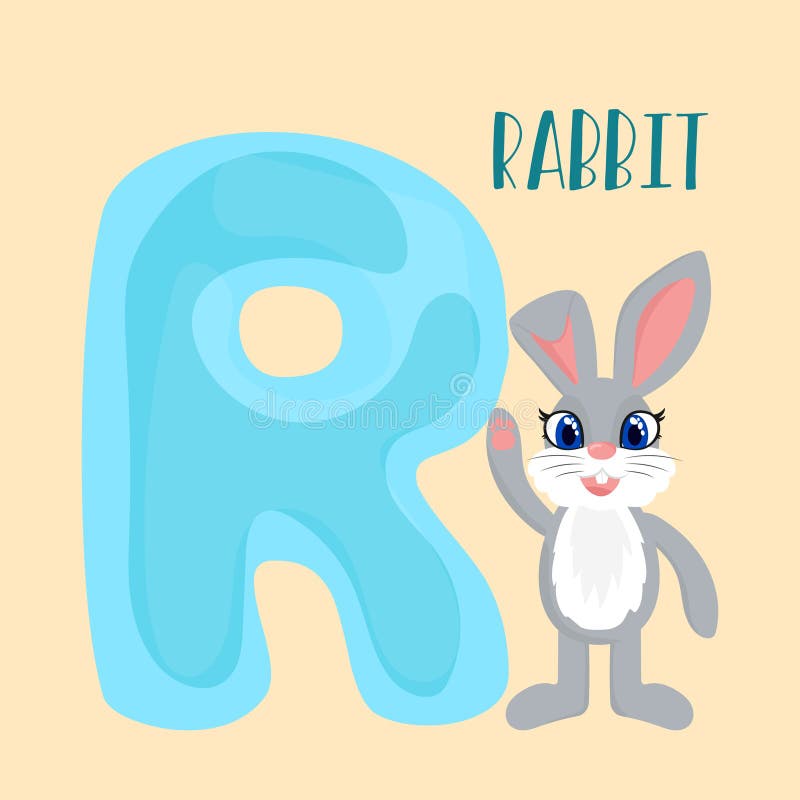 ALPHABET R Rabbit Vector Educational Animals Alphabet R is for Rabitt ...
