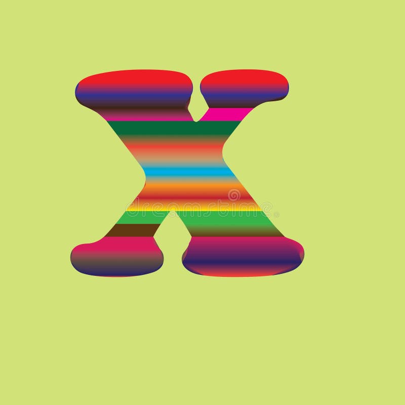 Alphabet Rainbow Font Colorful Alphabet X Design Stock Vector ...