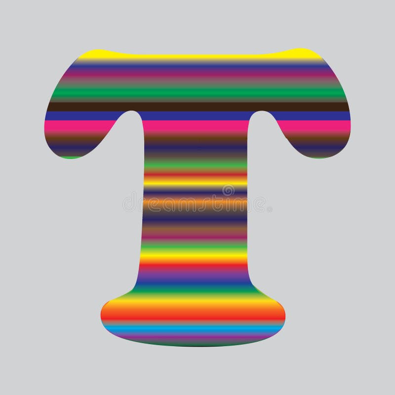 Alphabet Rainbow Font Colorful Alphabet T Design Stock Vector ...