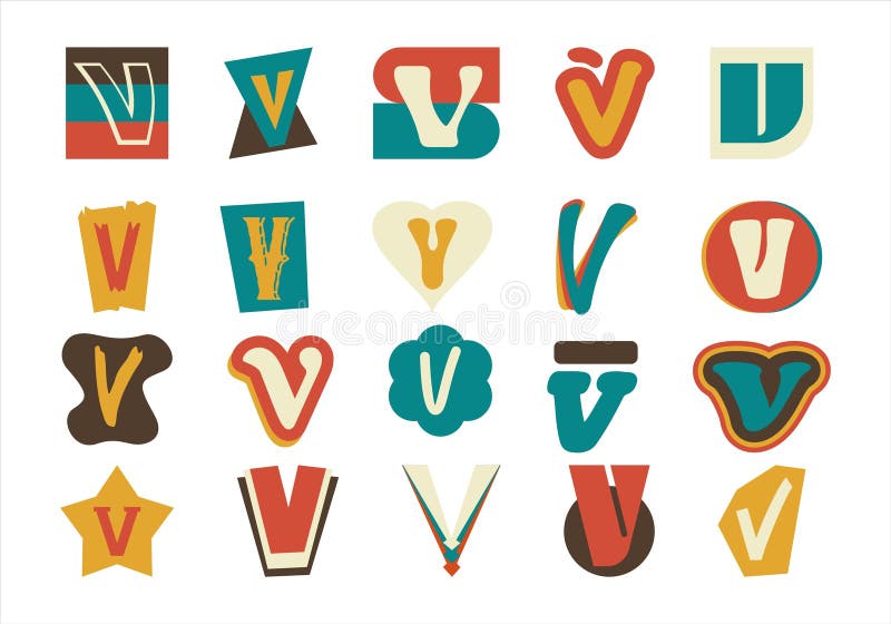 Alphabet Ransom Note V Element Set Stock Vector - Illustration of paper ...