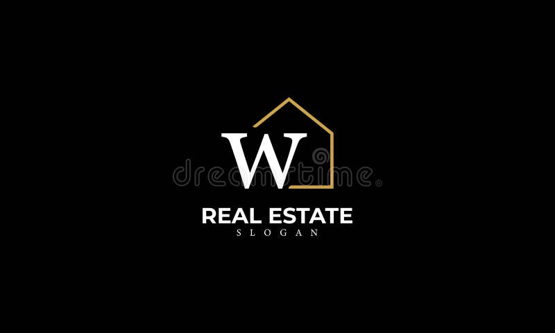 Alphabet W Real Estate Monogram Vector Logo Design, Letter W House Icon ...