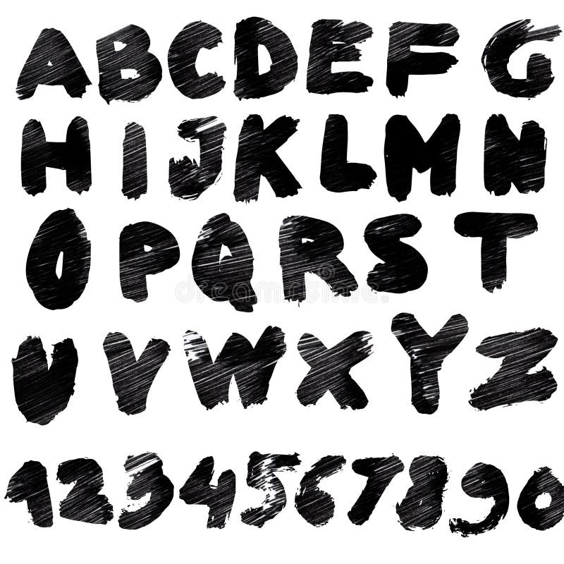 Alphabet romain fait main illustration stock. Illustration du ...