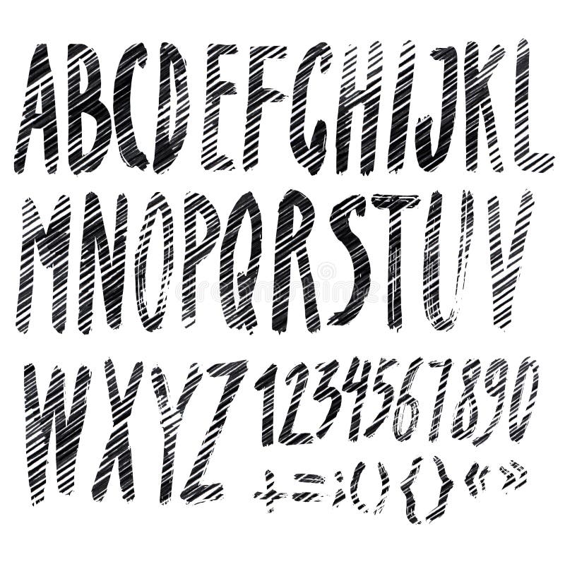 Alphabet romain fait main illustration stock. Illustration du ...