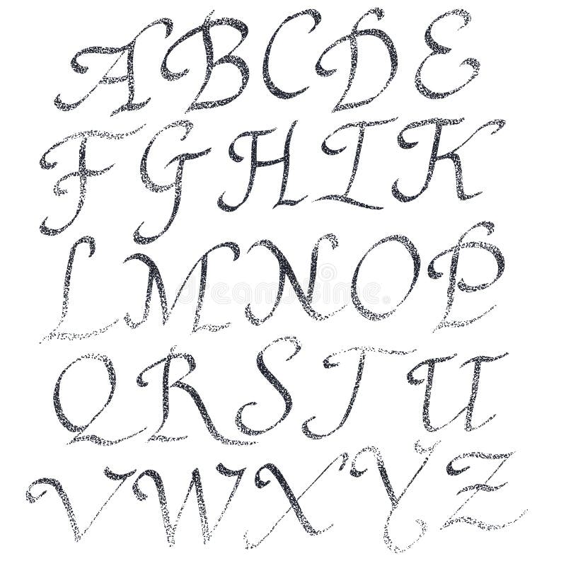 Alphabet romain fait main illustration stock. Illustration du moderne ...