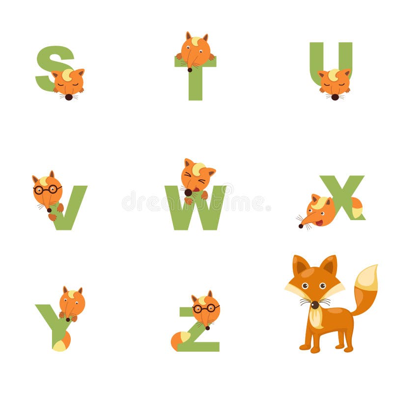 Alphabet S-Z Fox stock vector. Illustration of learn - 42434094