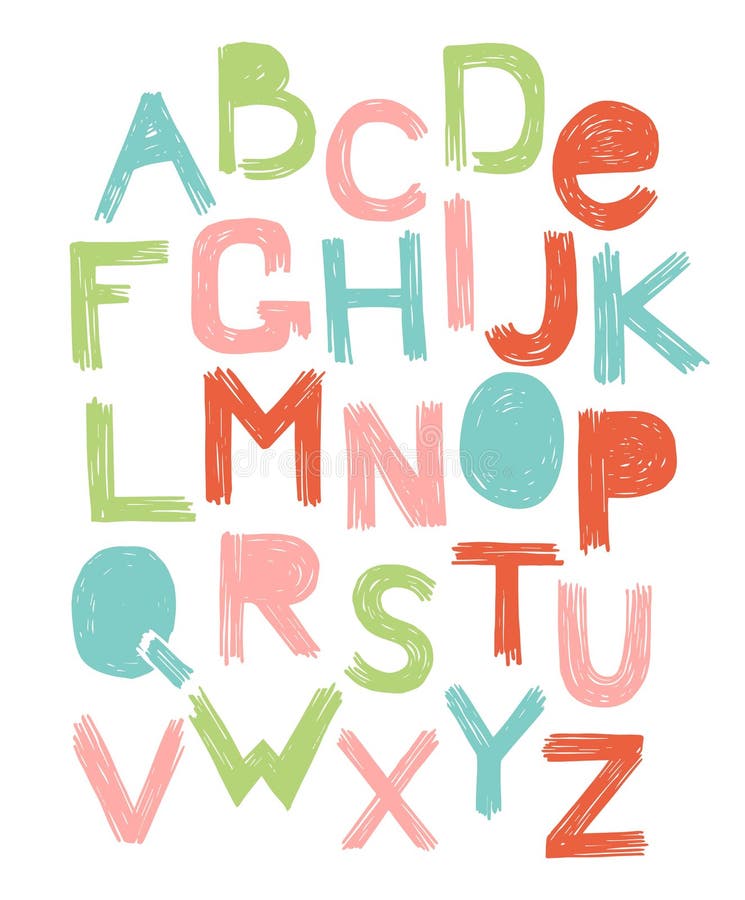 Alphabet Scratch Color Vector. Stock Vector - Illustration of ...