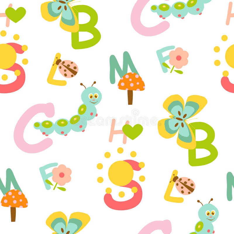 Kids Alphabet Seamless Pattern Stock Illustrations – 1,896 Kids ...
