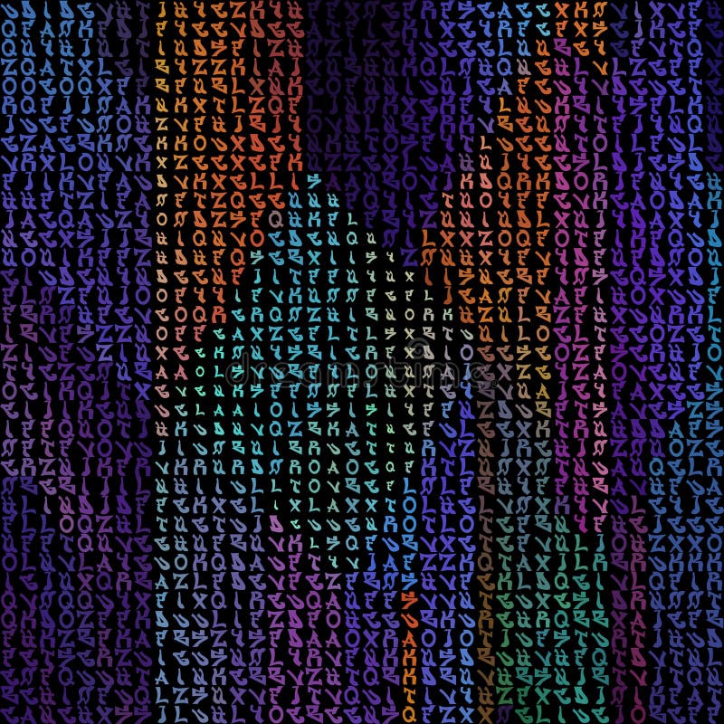 Alphabet Seamless Pattern. Matrix Style Modern Abc Background. Repeat ...