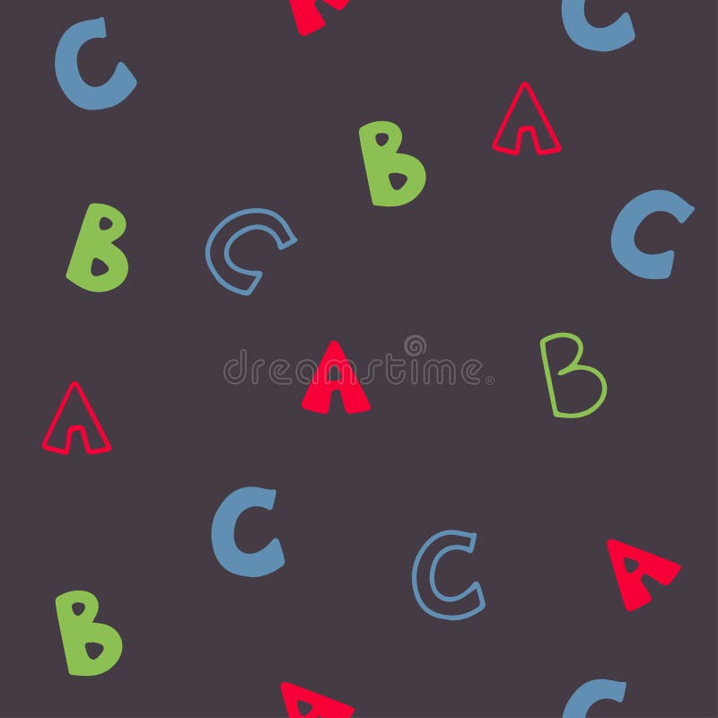 Alphabet Seamless Pattern. Orange Letters a B C D Stock Vector ...