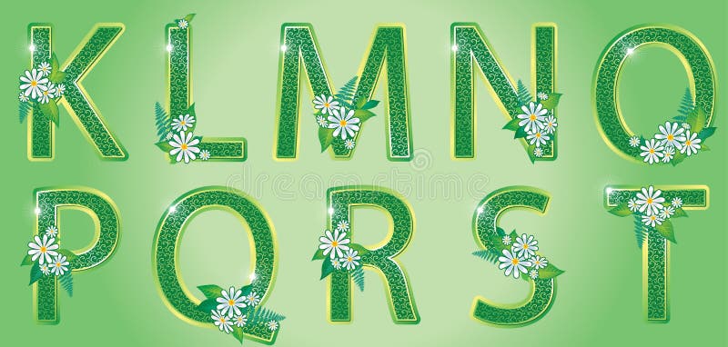 Alphabet. the second part stock illustration. Illustration of flowers ...