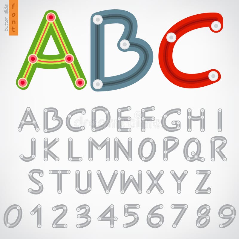 Alphabet Set of Button Slide Stock Vector - Illustration of element ...