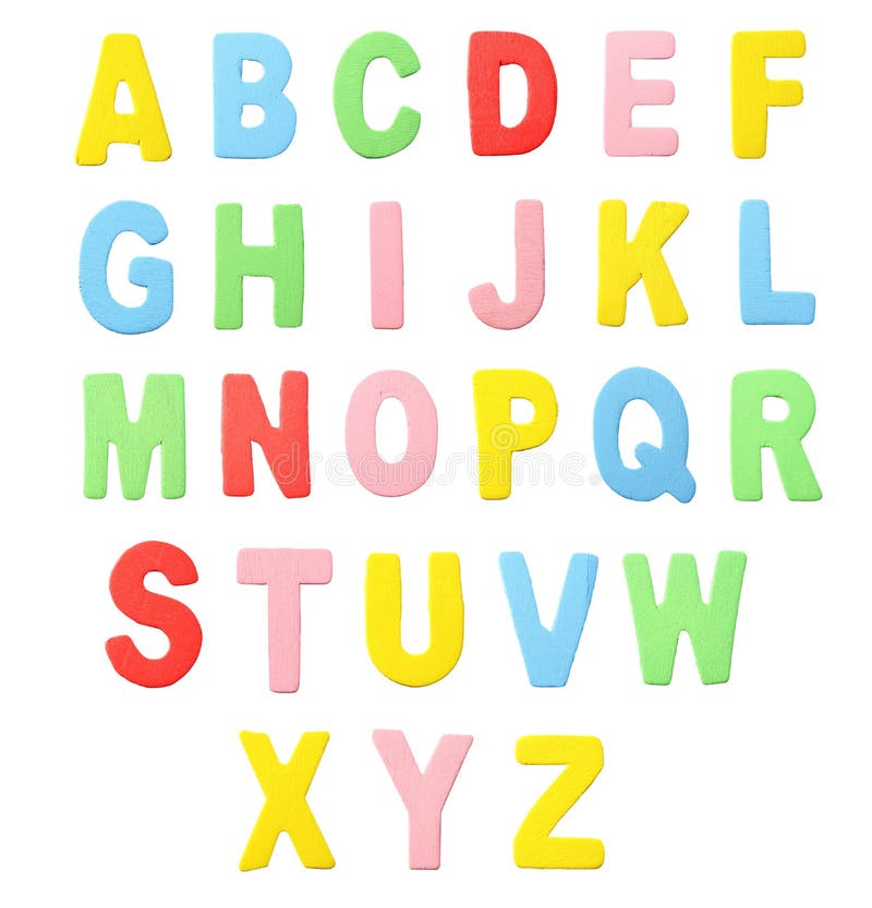 Colorful Wood Alphabet Letters on a White Background Stock Photo ...