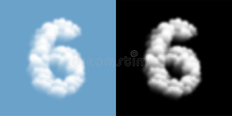 Alphabet Set Letter Number Six Or 6 Cloud Or Smoke Pattern, Transparent ...