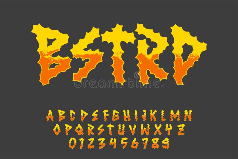 Alphabet Sharp-Pointed Yellow Typo Letters Vector Stock Illustration ...
