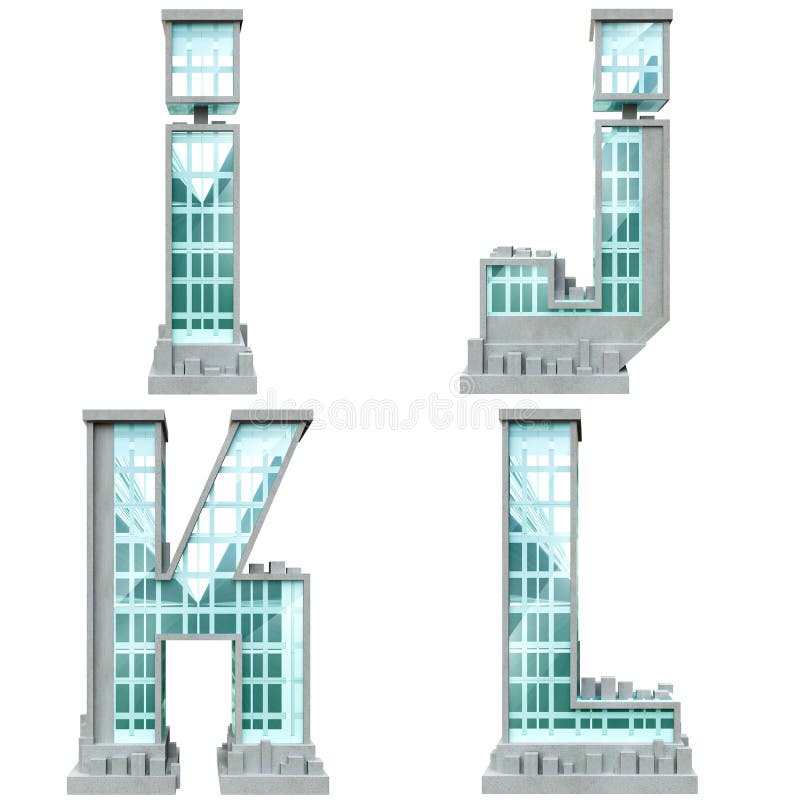 Alphabet Sous Forme De Bâtiments Urbains. Illustration Stock ...