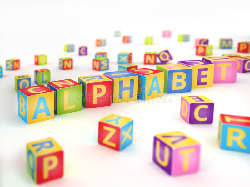 Alphabet Spelled by Abc Cubes Stock Illustration - Illustration of text ...