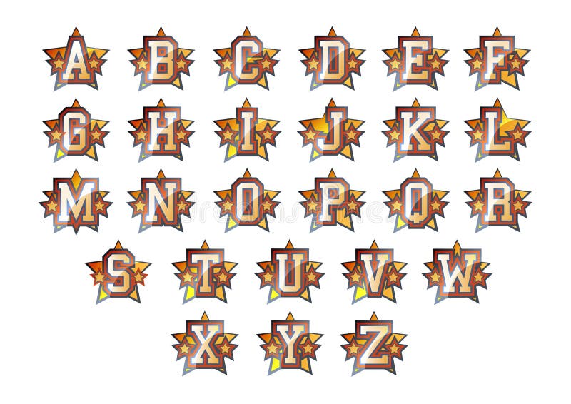 Alphabet stars set stock vector. Illustration of kids - 37433727