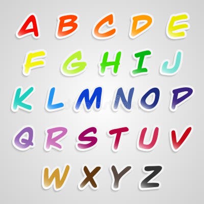 Alphabet Stickers font stock vector. Illustration of cartoon - 33123231