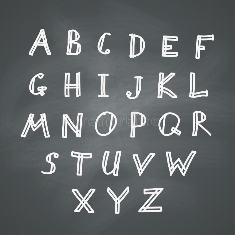 Alphabet sur le tableau illustration de vecteur. Illustration du ...