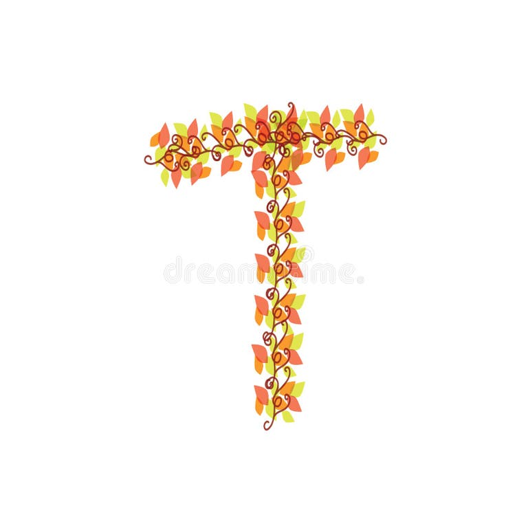 Alphabet T. Vector Illustration Decorative Design Stock Vector ...