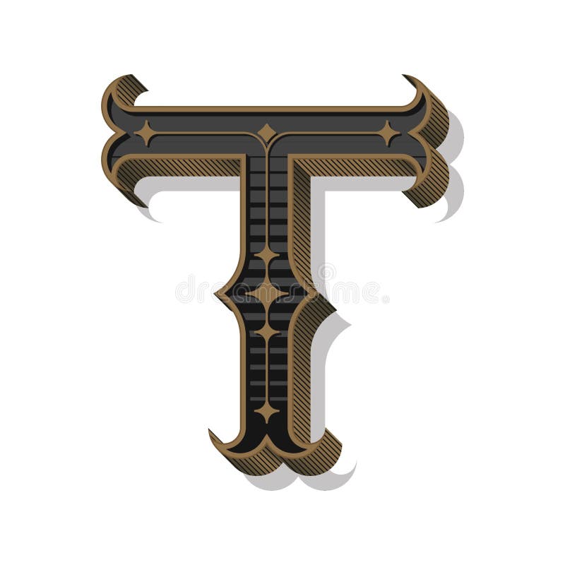 Alphabet T. Vector Illustration Decorative Design Stock Vector ...