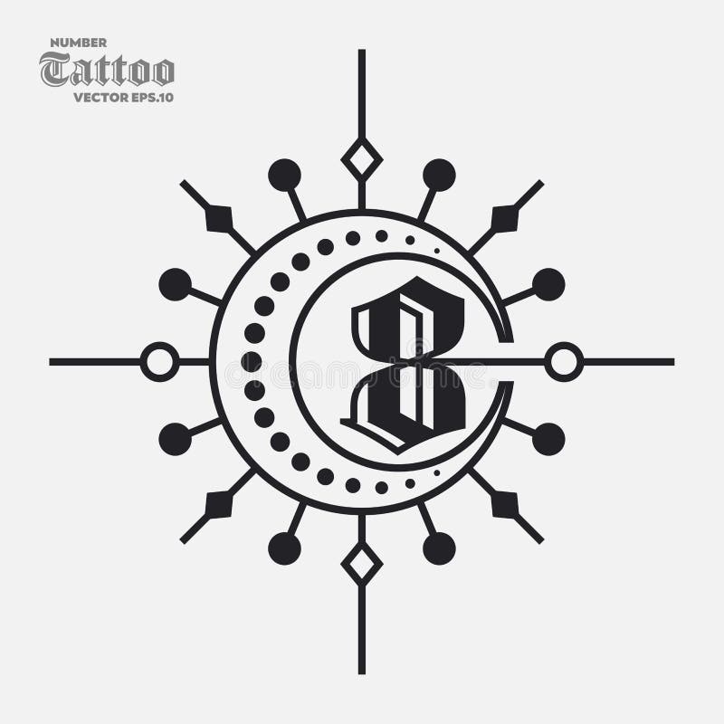 Number Eight Tattoo Logo stock vector. Illustration of sign - 255838933