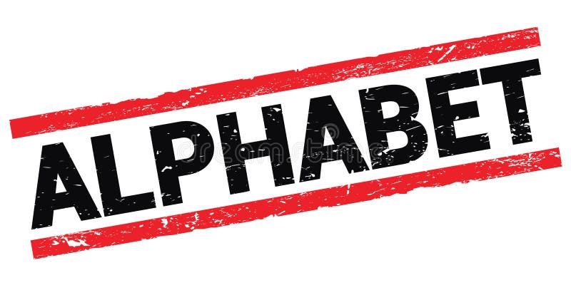 ALPHABET Text on Black-red Rectangle Stamp Sign Stock Illustration ...