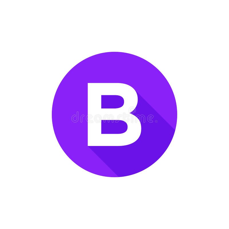 Alphabet, Text Symbol Flat Icon B Letter with Long Shadow Sign Template ...