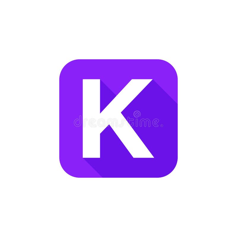 Alphabet, Text Symbol Flat Icon K Letter with Long Shadow Sign Template ...