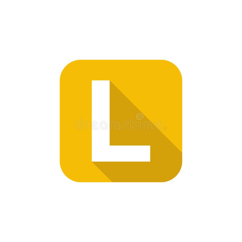 Alphabet, Text Symbol Flat Icon L Letter with Long Shadow Sign Template ...