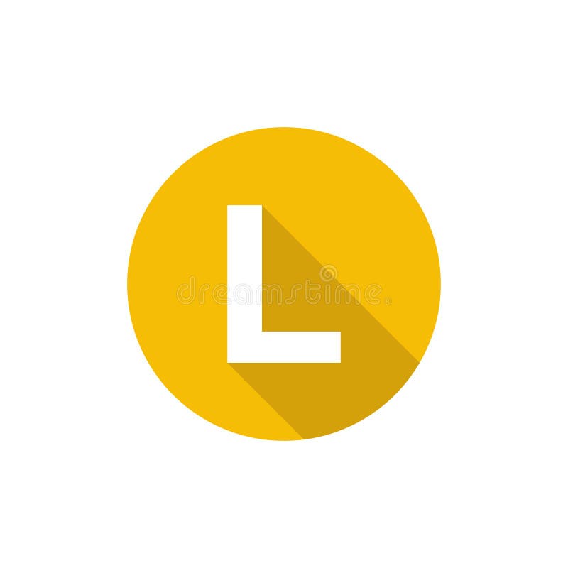 Alphabet, Text Symbol Flat Icon L Letter with Long Shadow Sign Template ...
