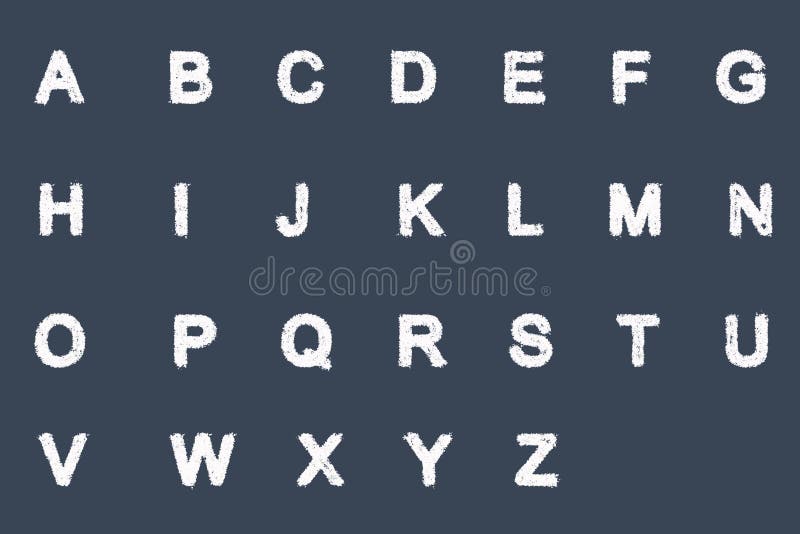 Alphabet Text Write with White Chalk Stock Illustration - Illustration ...