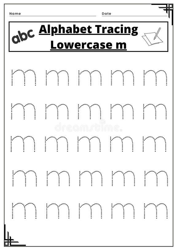 Alphabet Tracing Lower Case M Stock Vector - Illustration of font ...