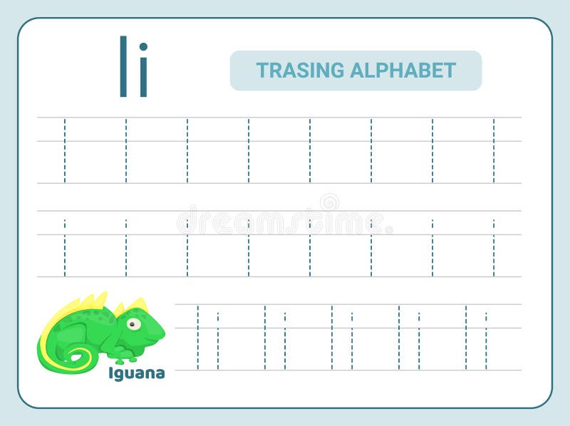 Alphabet Tracing Practice Letter I. Tracing Practice Worksheet Stock ...