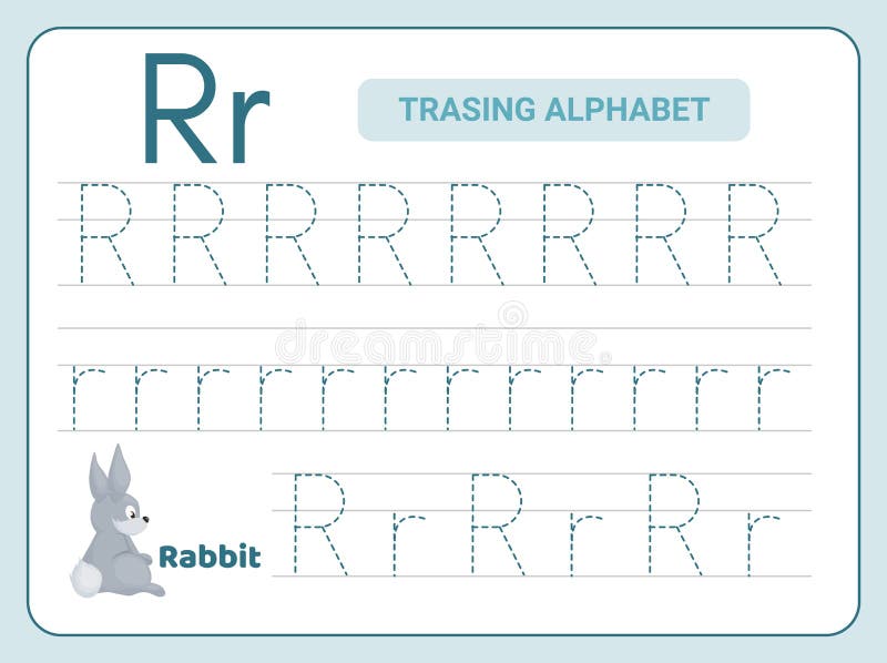 Alphabet Tracing Practice Letter R. Tracing Practice Worksheet Stock ...