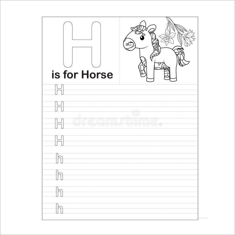 Alphabet Tracing Practice Page for Kids Stock Vector - Illustration of ...
