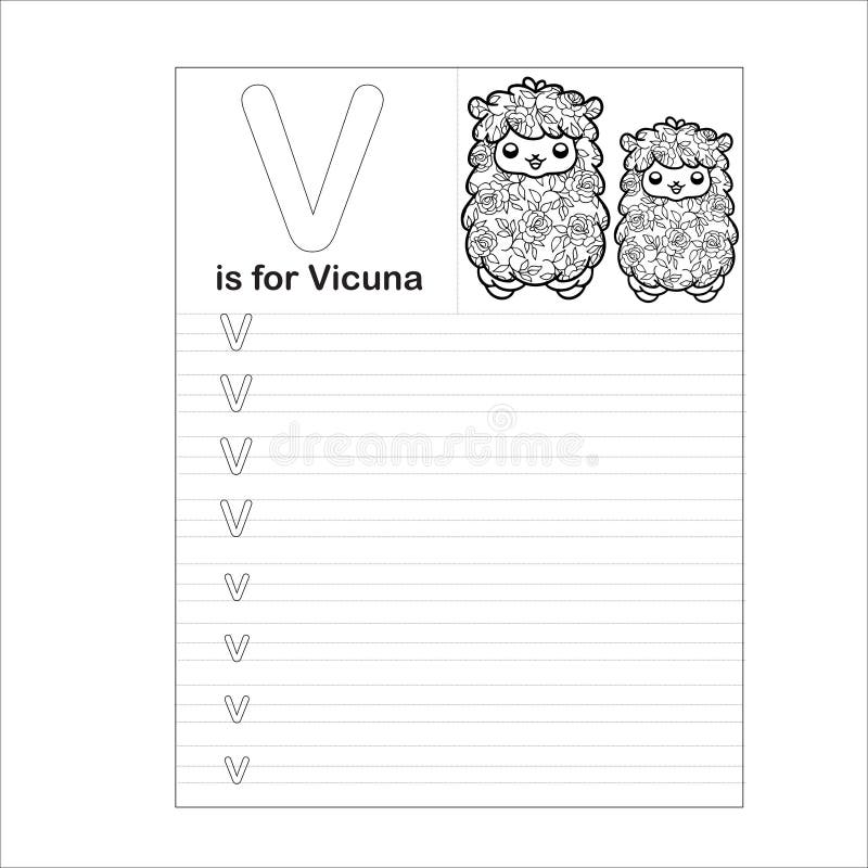 Alphabet Tracing Practice Page for Kids Stock Vector - Illustration of ...