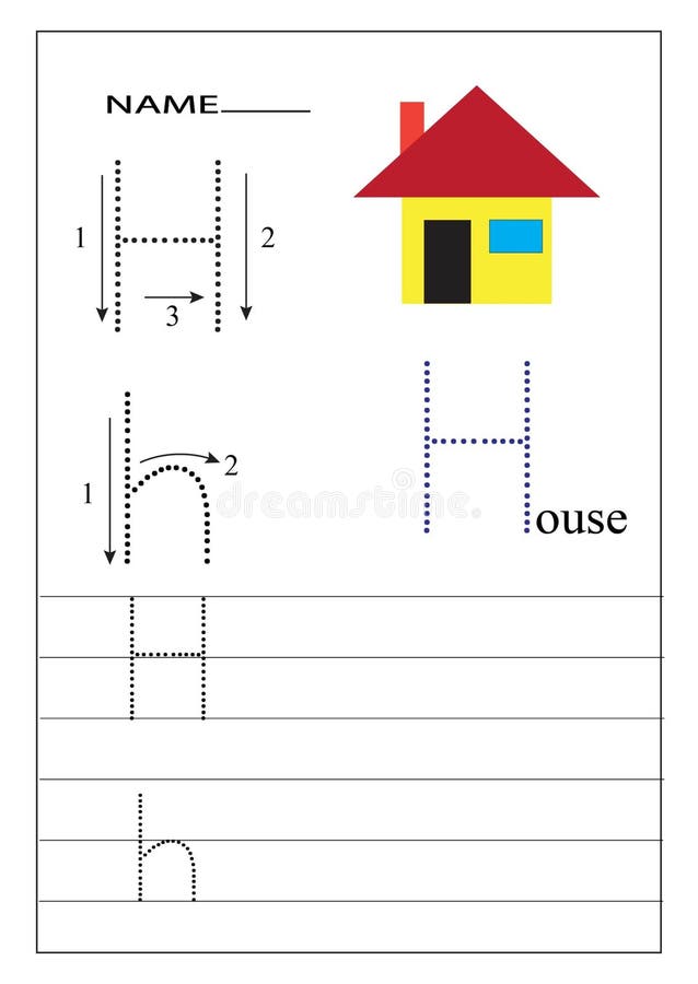 Alphabet Tracing Worksheet H Stock Illustrations – 253 Alphabet Tracing ...