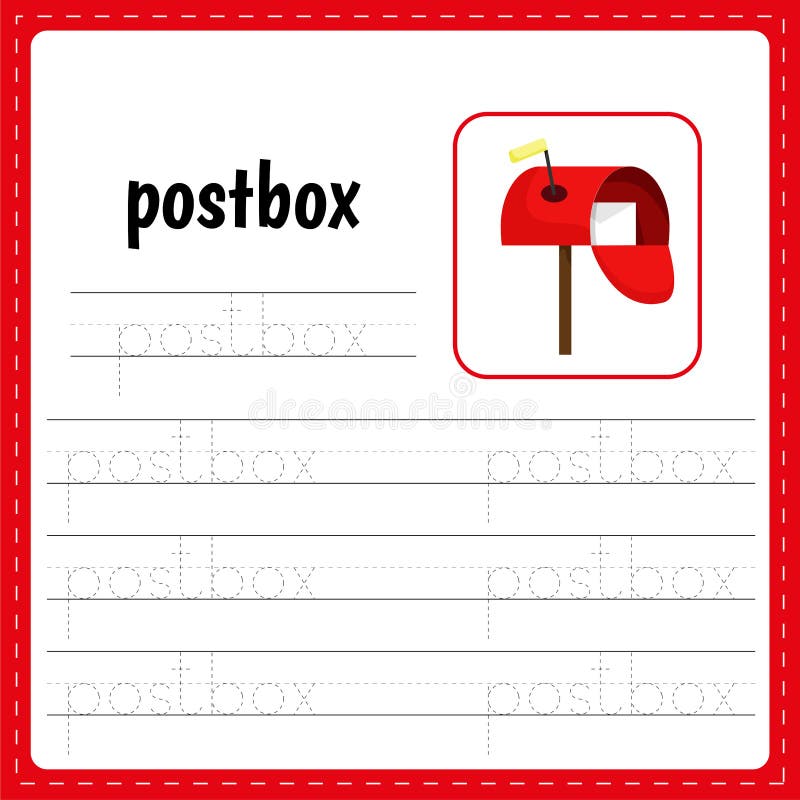 Writing Practice Words and Educational Game for Children Stock Vector ...