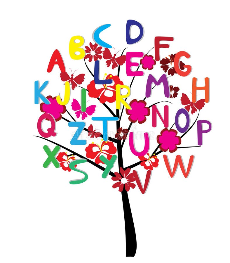 Alphabet tree stock vector. Illustration of education - 17993240