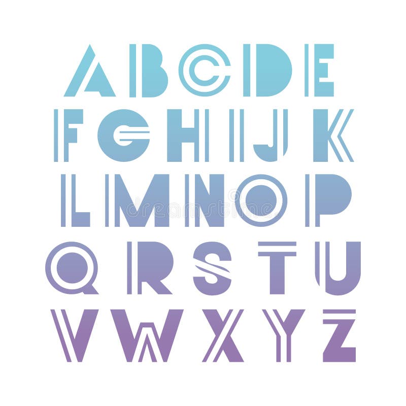 Alphabet type font icons stock vector. Illustration of graphic - 144209045