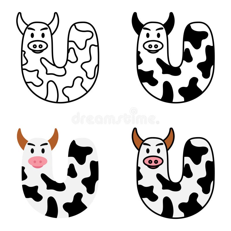 Alphabet U in Flat Style Isolated Stock Vector - Illustration of game ...