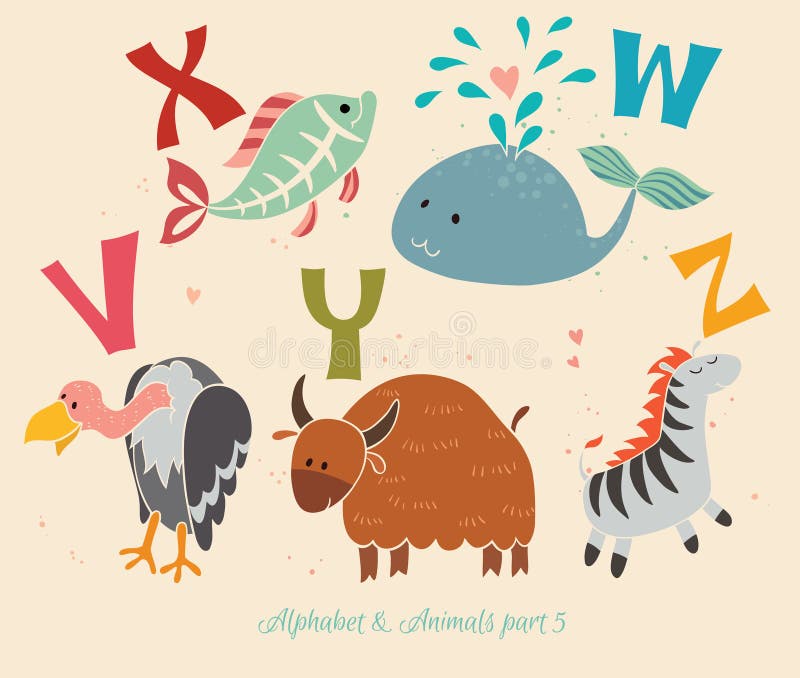 Alphabet u. Tiere, Teil 5 vektor abbildung. Illustration von ...