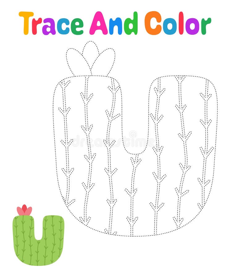 Alphabet U Tracing Worksheet for Kids Stock Vector - Illustration of ...