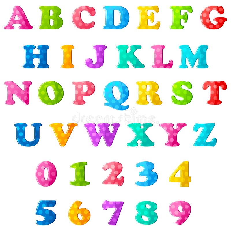 Alphabet und Zahlen vektor abbildung. Illustration von ausschnitt ...