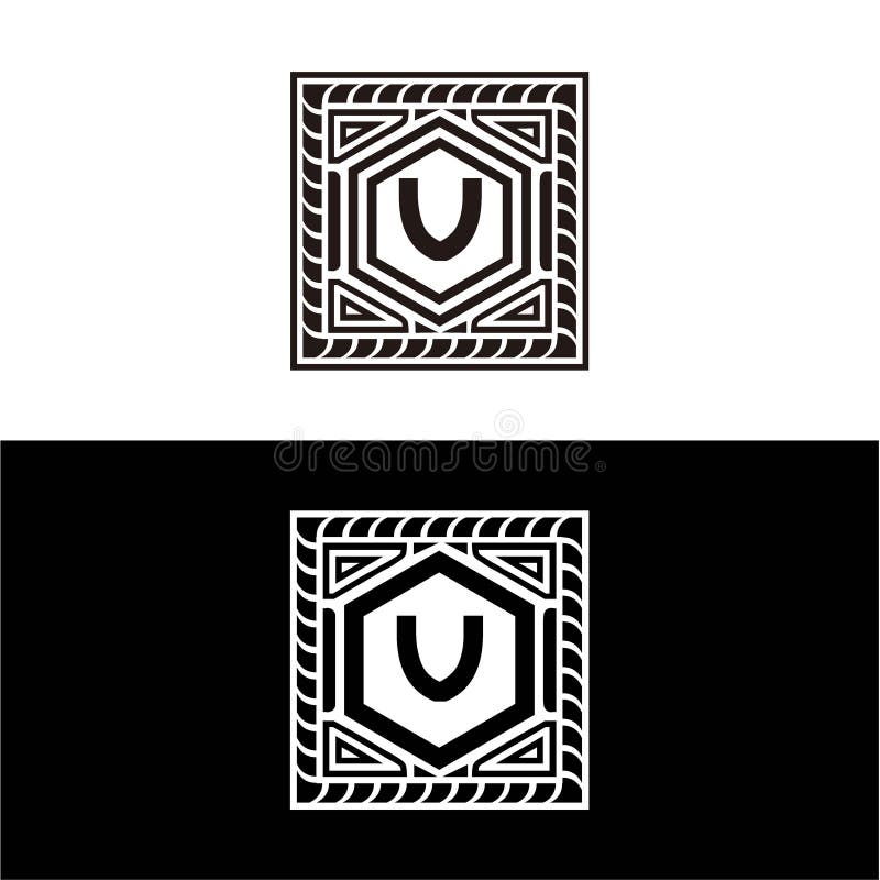 Alphabet V Hexagon Monogram Initial Decoration for Weddings, Letters ...