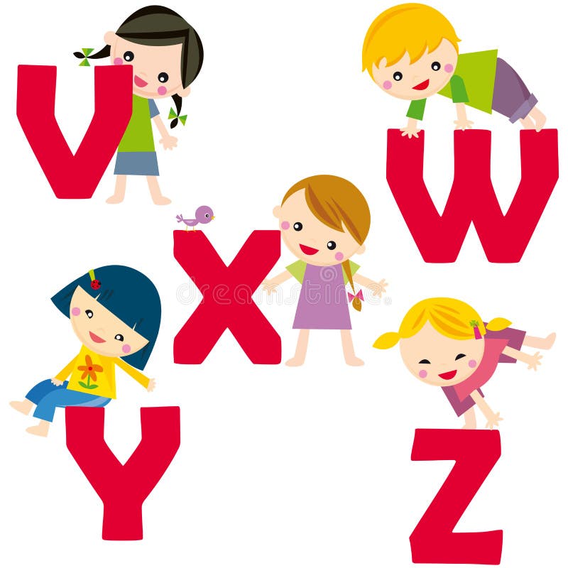 Alphabet V-Z stock vector. Illustration of happy, grammar - 5955640