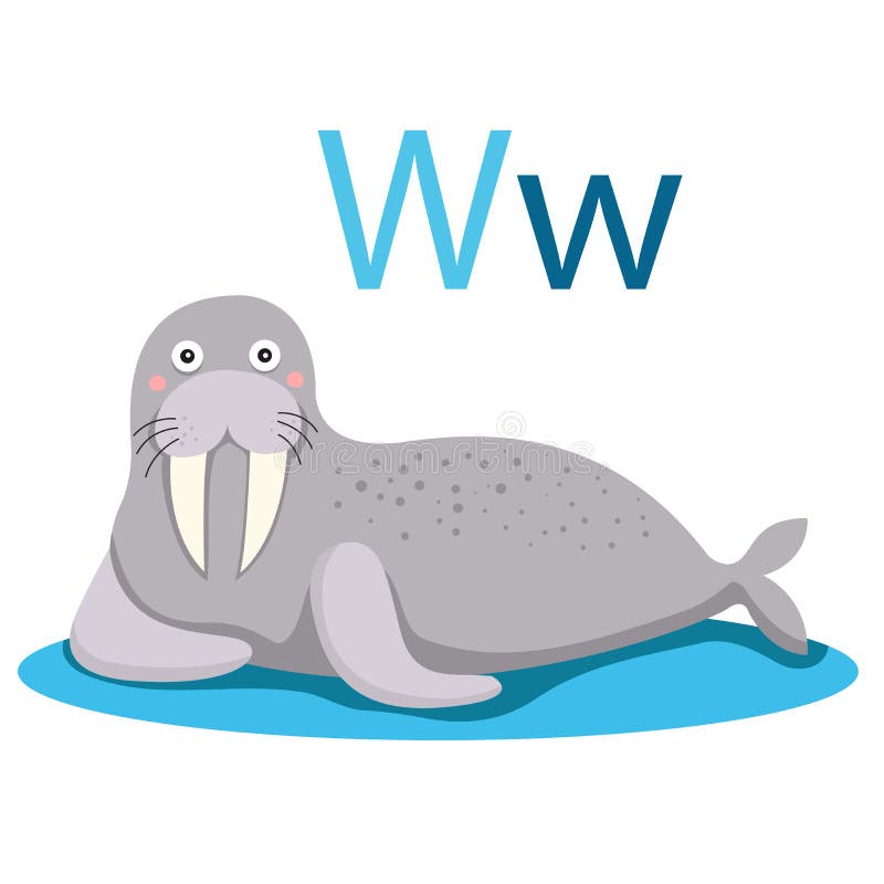 W alphabet vector animal stock vector. Illustration of cartoon - 116453313