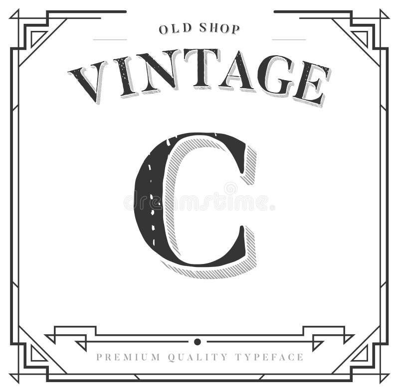 Alphabet Vector Font. Letter with Classy Stylish Frame Stock Vector ...